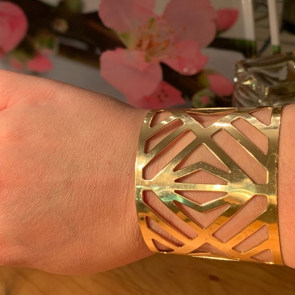 None | Jewelry | Brass Open Geometric Design Cuff Bracelet | Poshmark